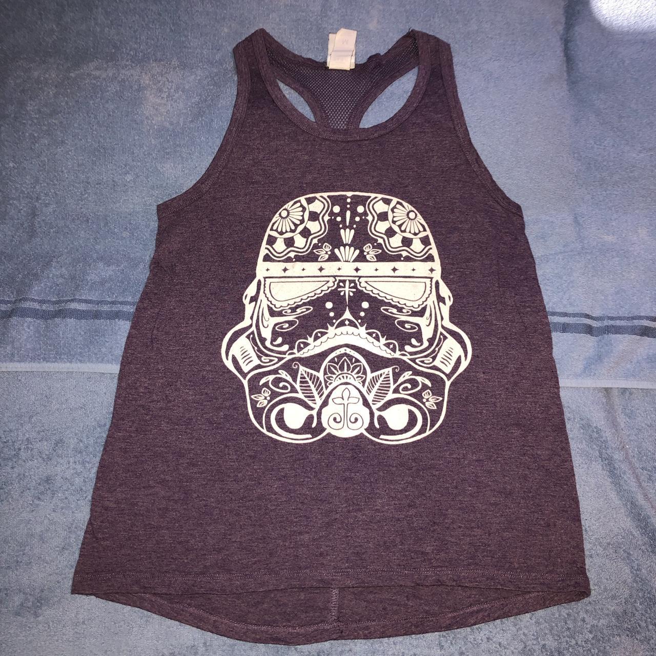 Star Wars Sugar Skull Storm Trooper razorback tank.... - Depop