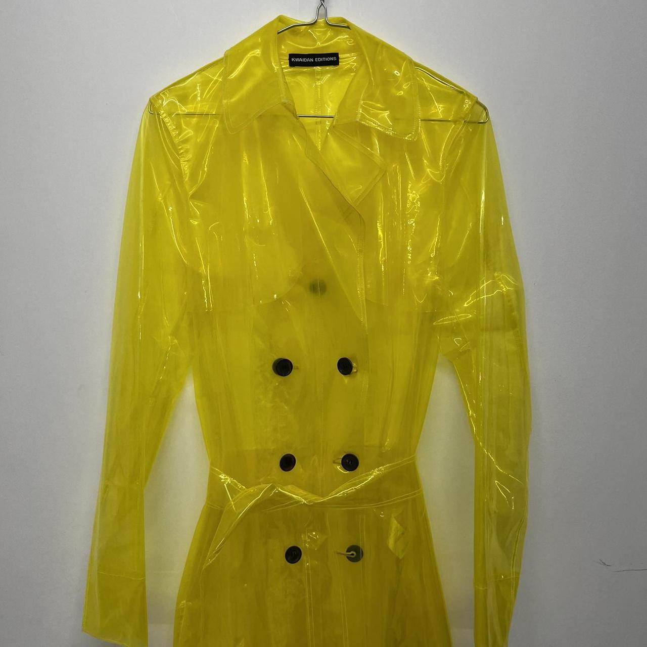 KWAIDAN EDITIONS YELLOW PLASTIC BELTED TRENCH COAT... - Depop