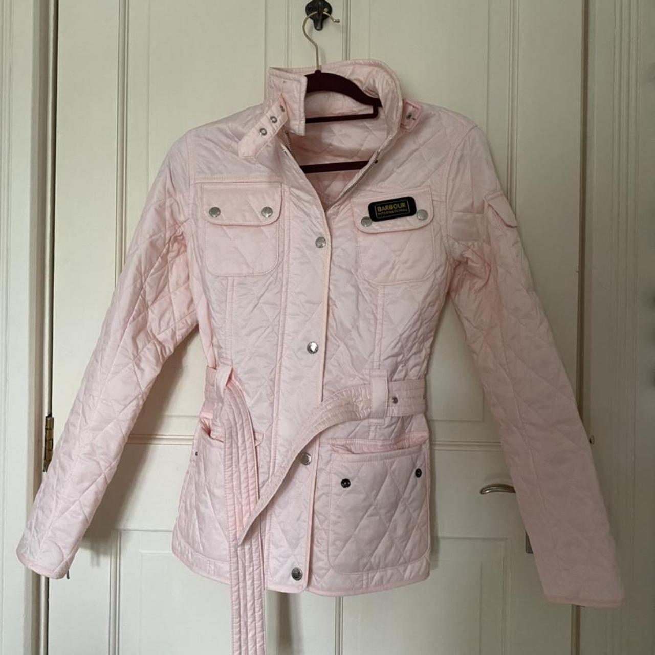 Beautiful baby pink only worn once Barbour Jacket.... - Depop