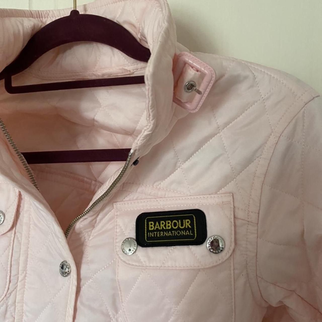 Beautiful baby pink only worn once Barbour Jacket.... - Depop