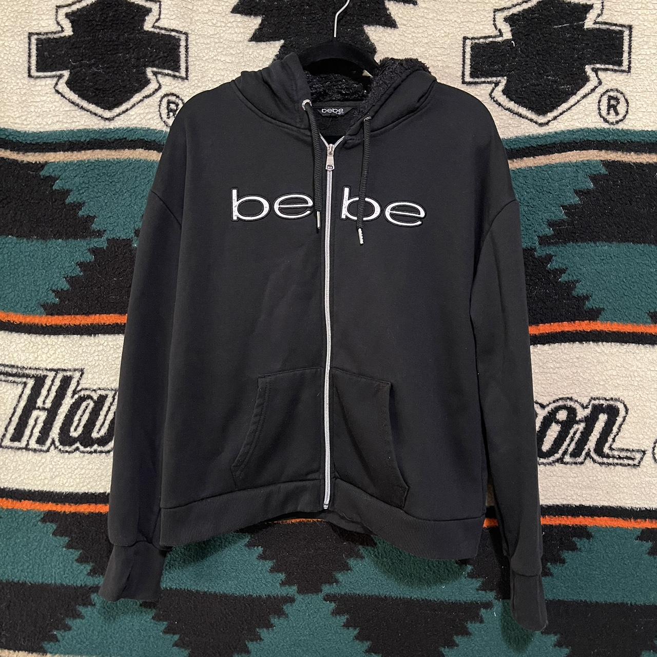 Vintage y2k Bebe sport faux fur hoodie... - Depop