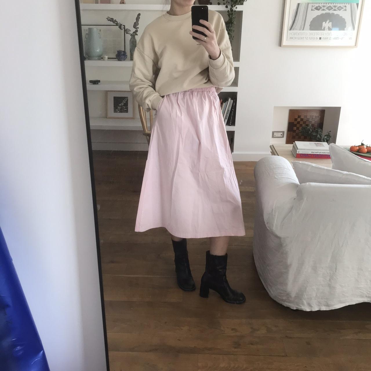 Light pink midi skirt Prototype/hand made Super... - Depop