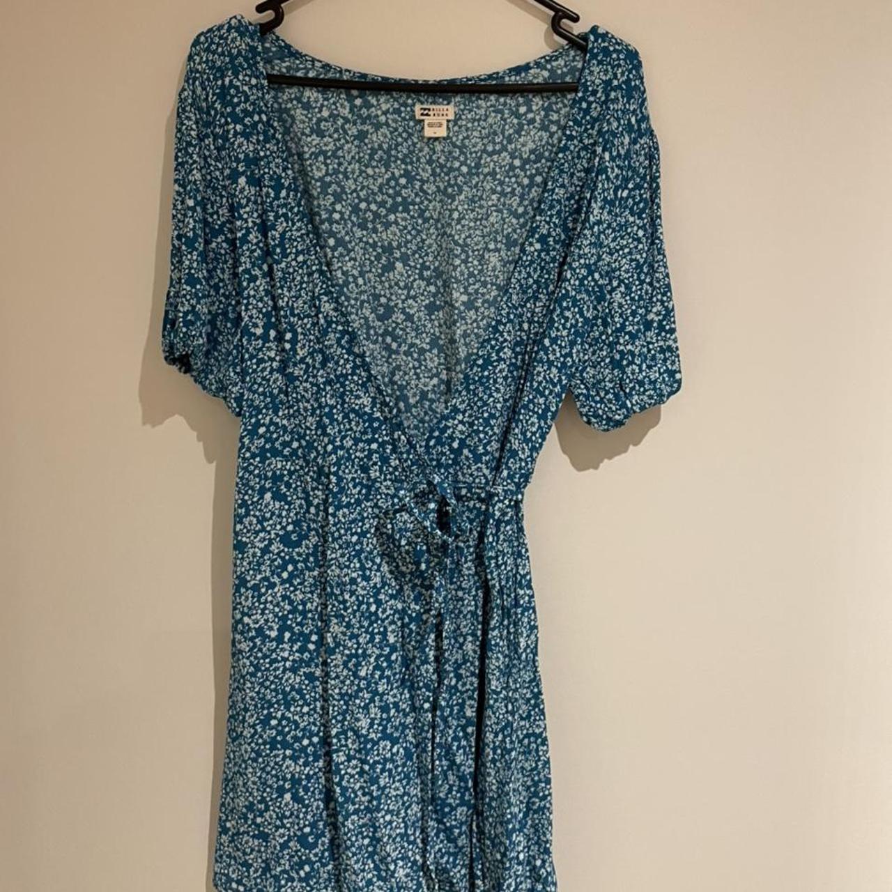 Billabong Florida Wrap Dress Blue Haze Size 14 - Depop