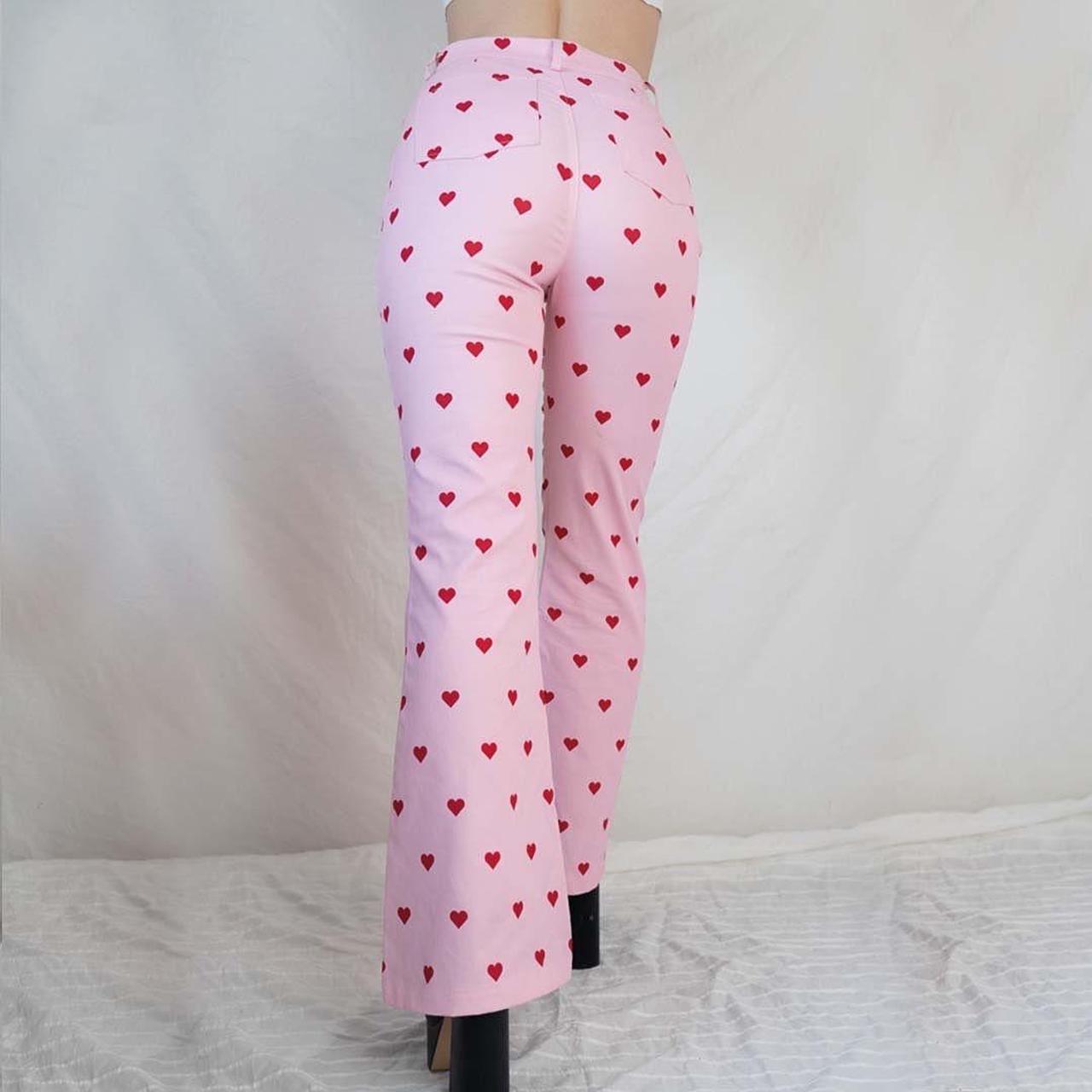 SOLD !!! Pink Heart Flair Pants Brand: No... - Depop