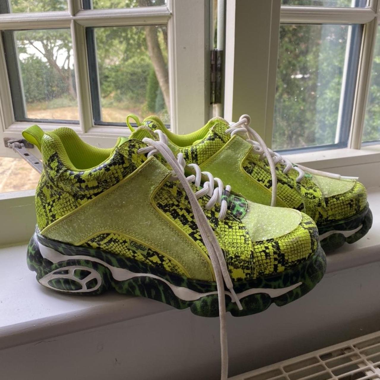 JADED LONDON X BUFFALO Neon Snake Platform Trainers... - Depop