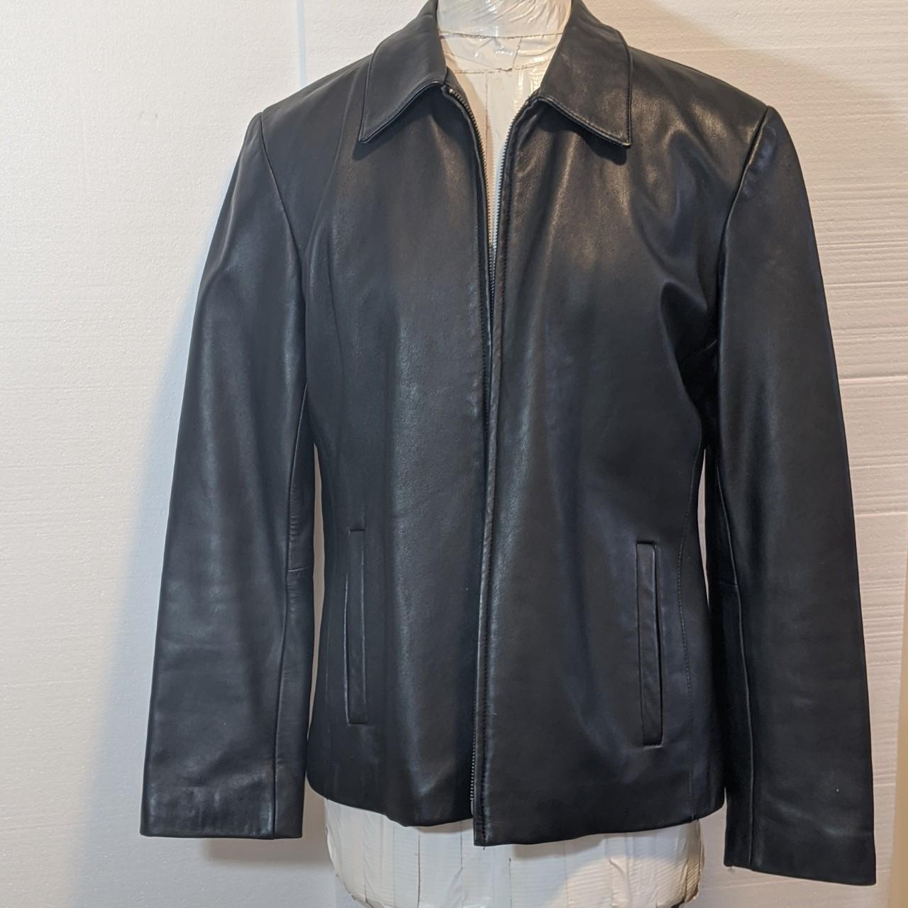 Golden bear, leather jacket. Lamb skin, super soft.... - Depop