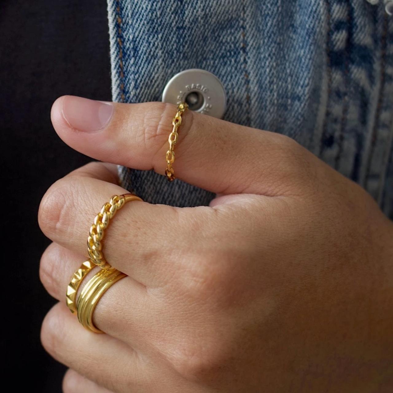 Dainty Chain Ring in gold Adorn yourself with this... - Depop