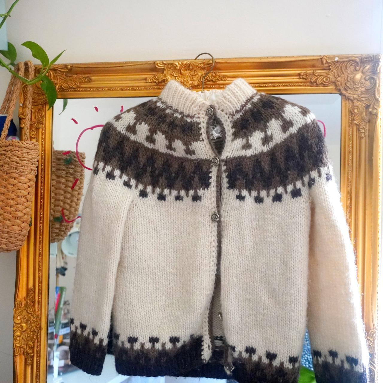 The most stunning vintage wool cardigan Chunky... - Depop