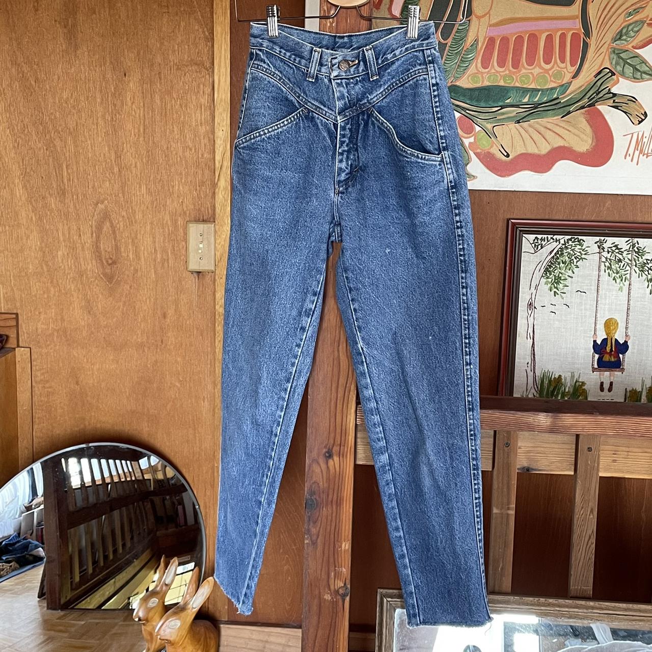 Jordache Women's Blue and Navy Jeans | Depop