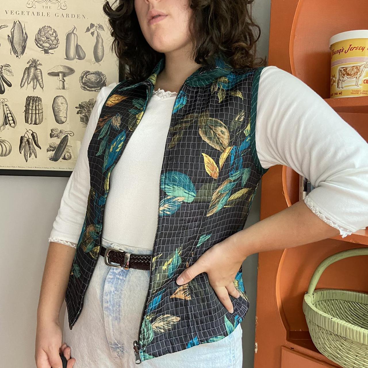 super cool reversible zip up vest. one side is teal... - Depop