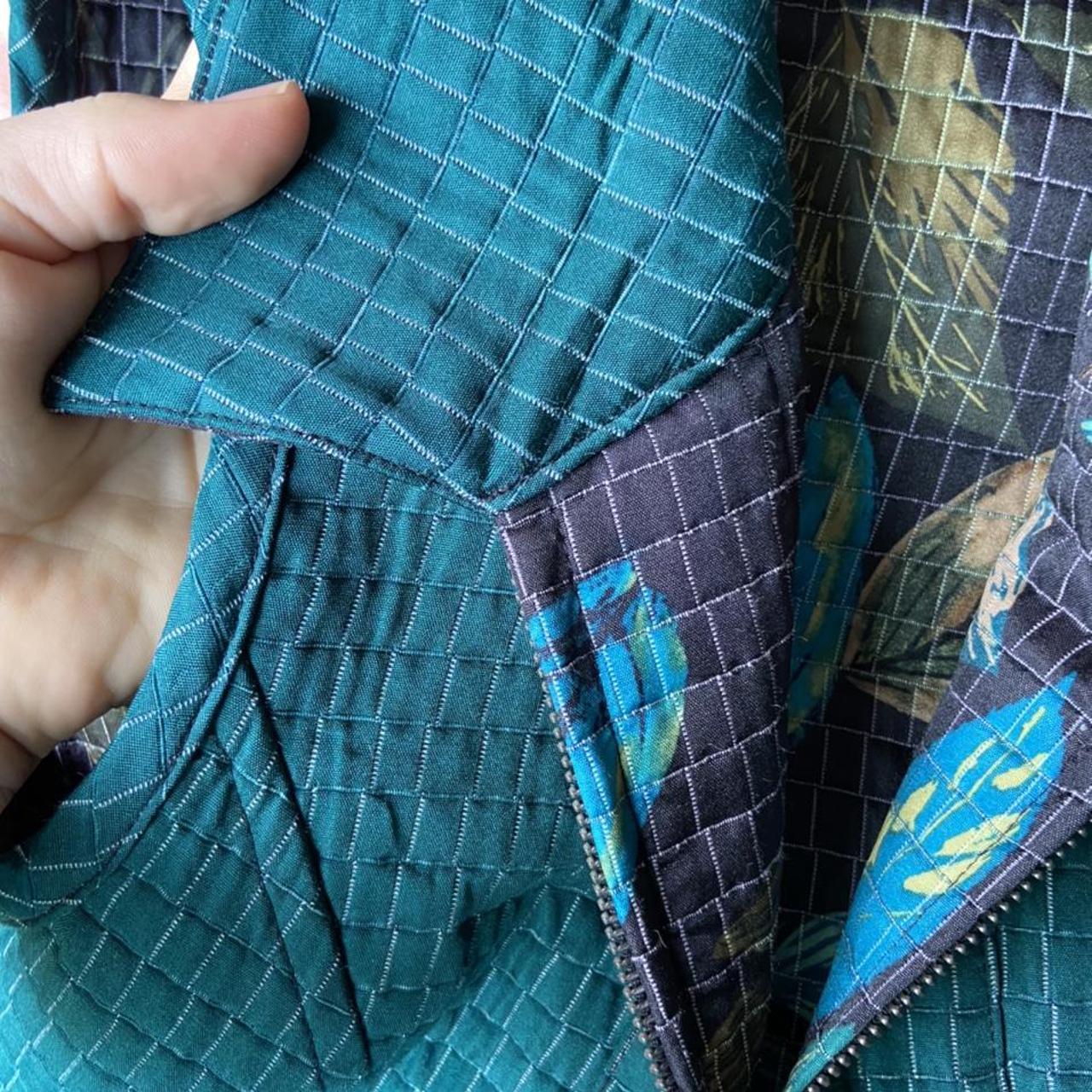 super cool reversible zip up vest. one side is teal... - Depop