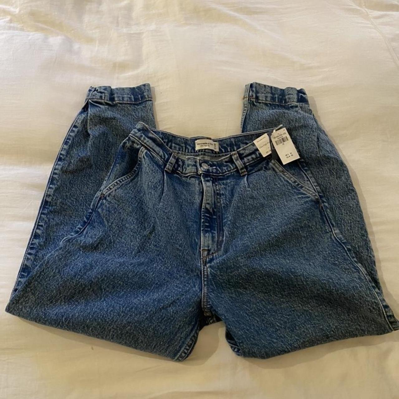 abercrombie ultra high rise mom jeans new with... - Depop