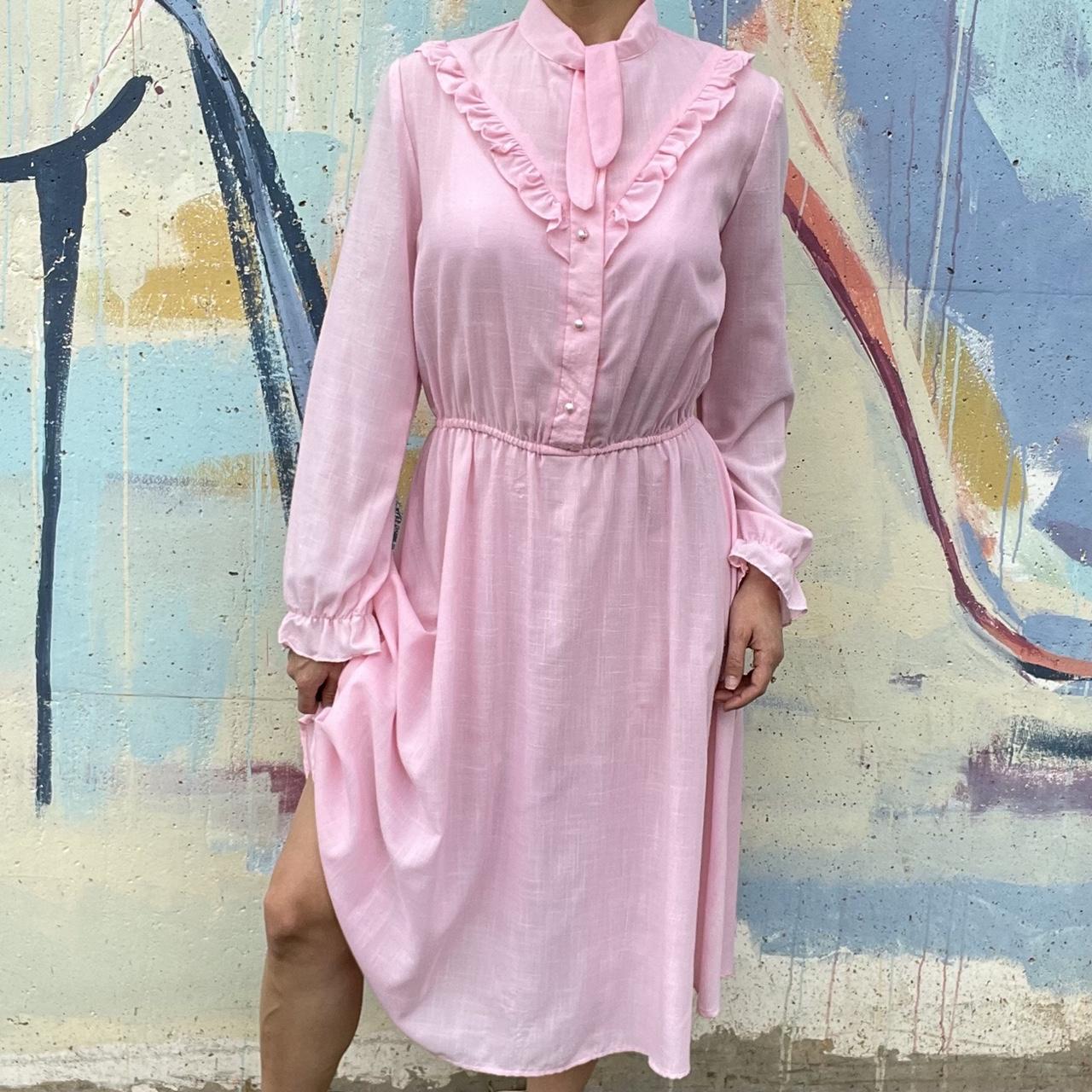 Vintage 70s CONTEMPO bubblegum pink cottage core... - Depop