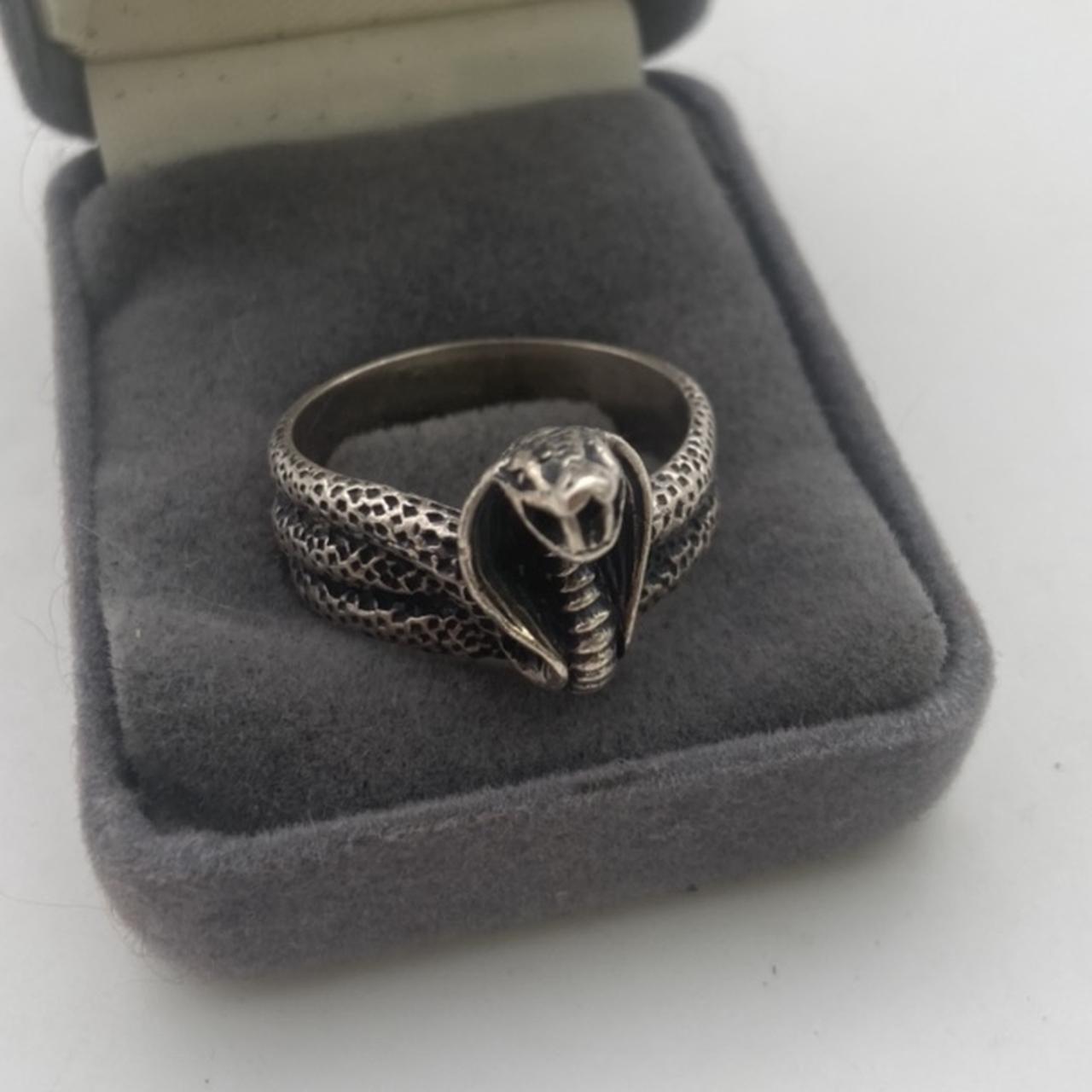 Sterling silver 3D cobra ring. Inner band marked... - Depop
