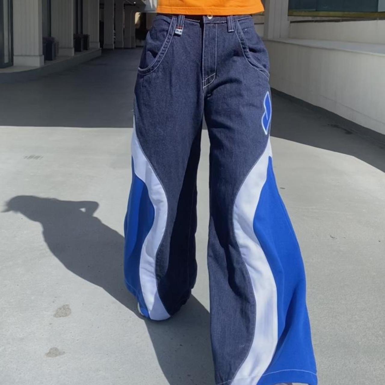 The “Hypnotic” Ultra Wide Legged Jeans 💙 by JNCO... - Depop