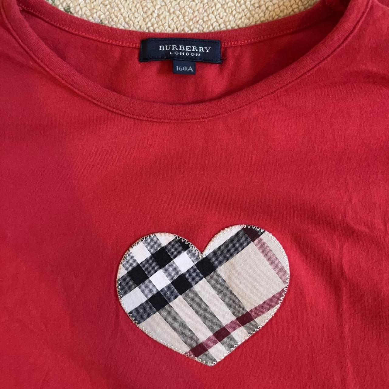 AUTHENTIC BURBERRY red colorblock baby baseball tee... - Depop