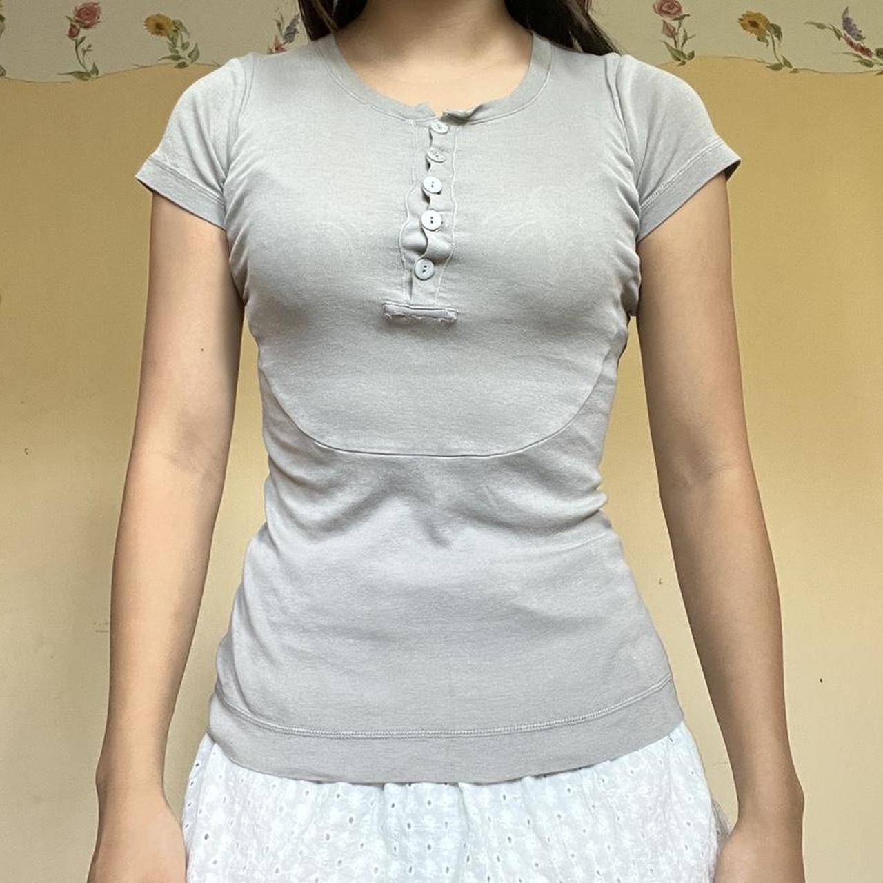 fitted subversive basic henley button up tee... - Depop