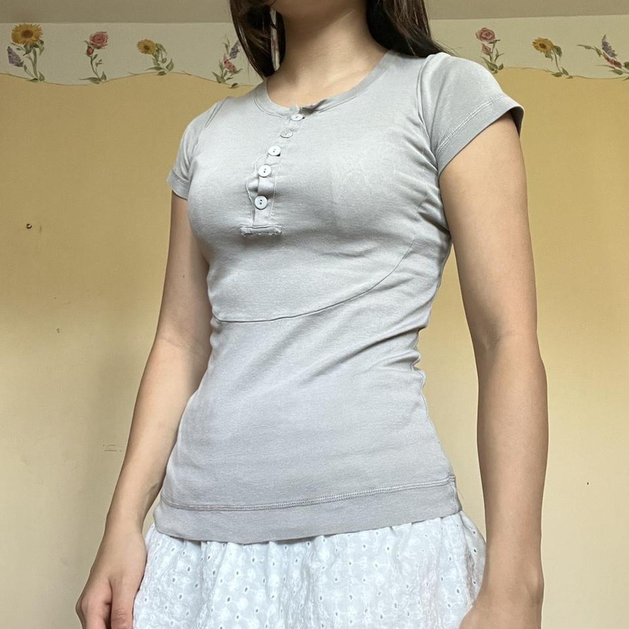 fitted subversive basic henley button up tee... - Depop