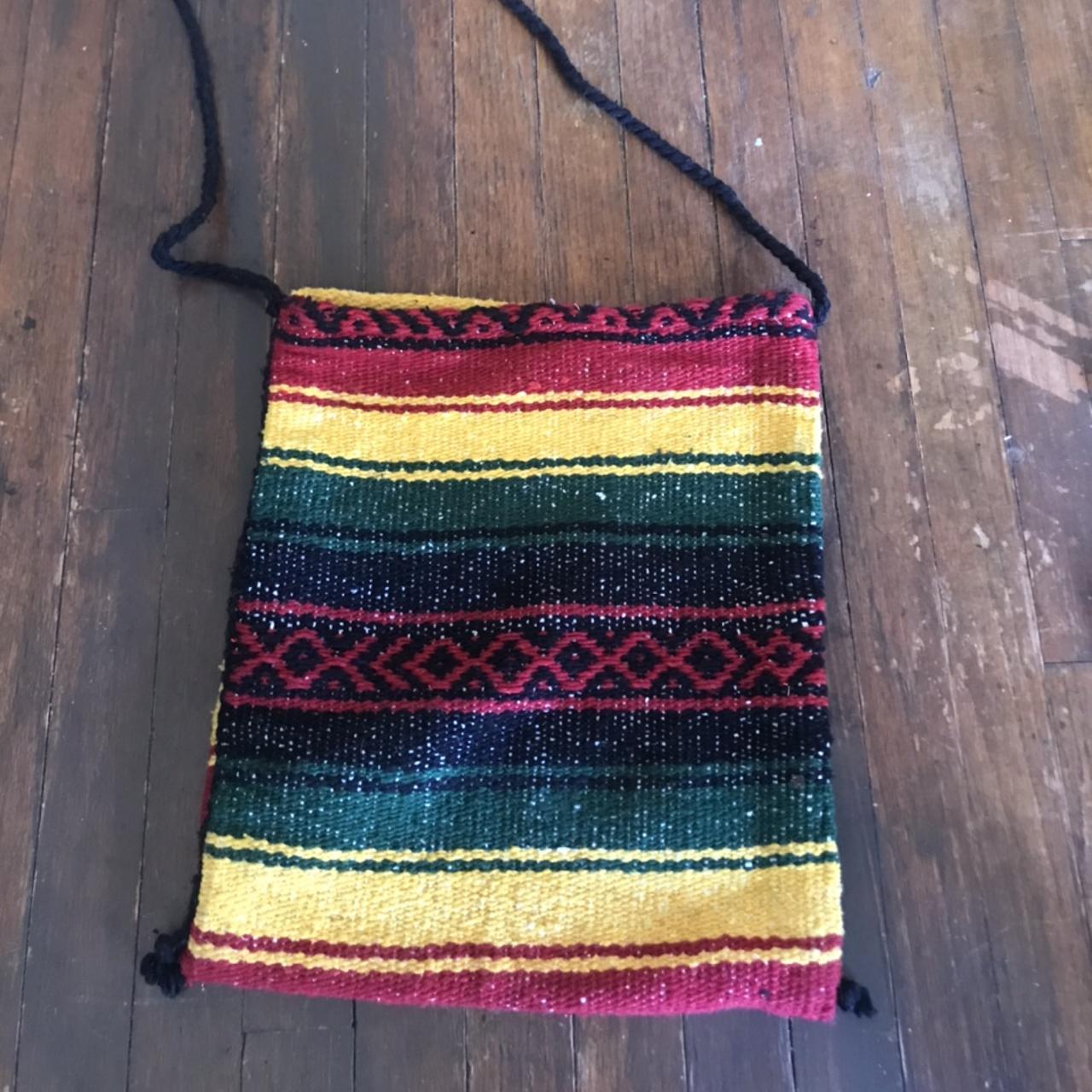 Rasta reggae crossbody hippie sack weed bag. 12” x... - Depop