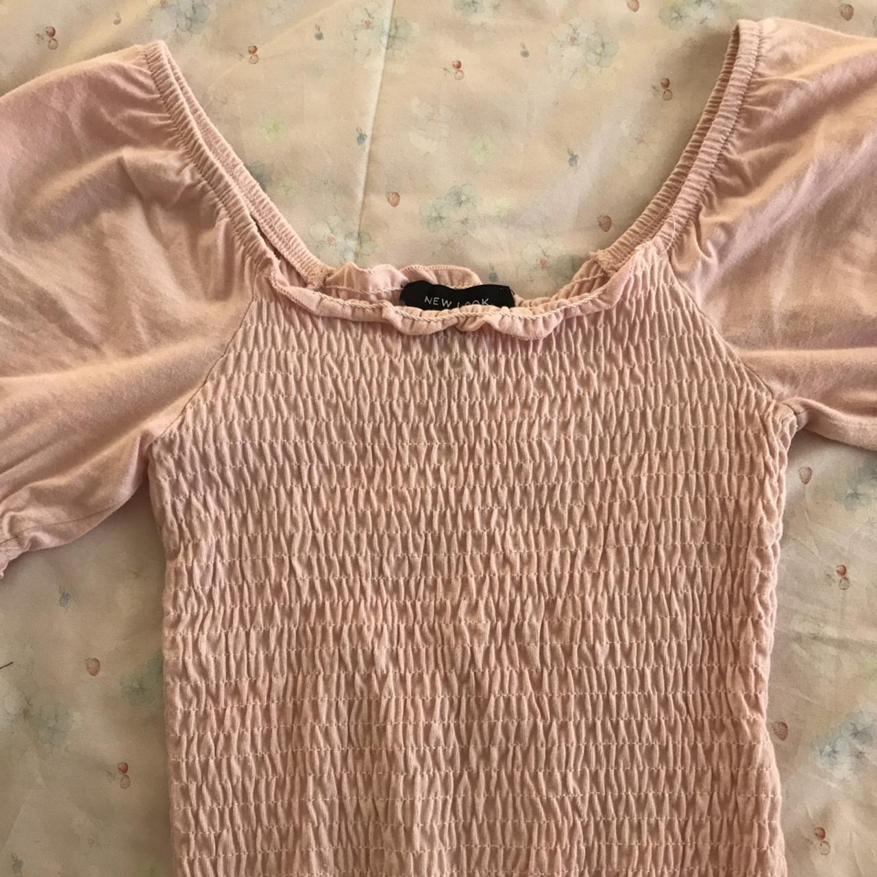 Pink puff shoulder top 💓 from ASOS , New Look Size... - Depop