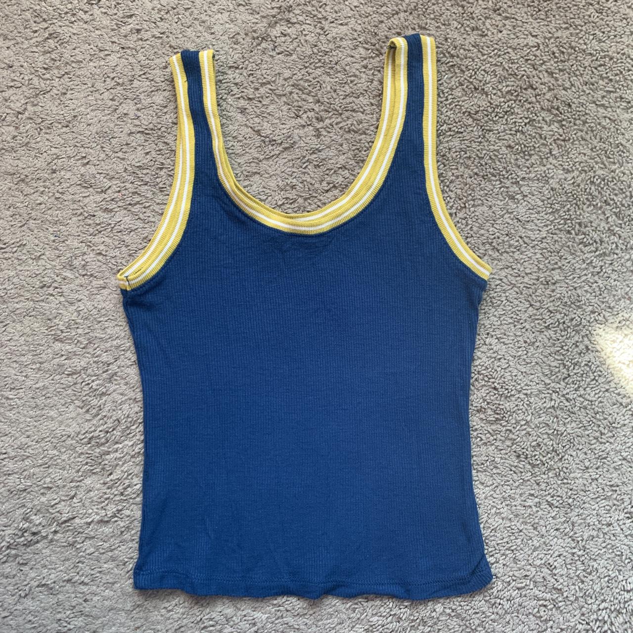 super cute blue & yellow tank! perfect... - Depop