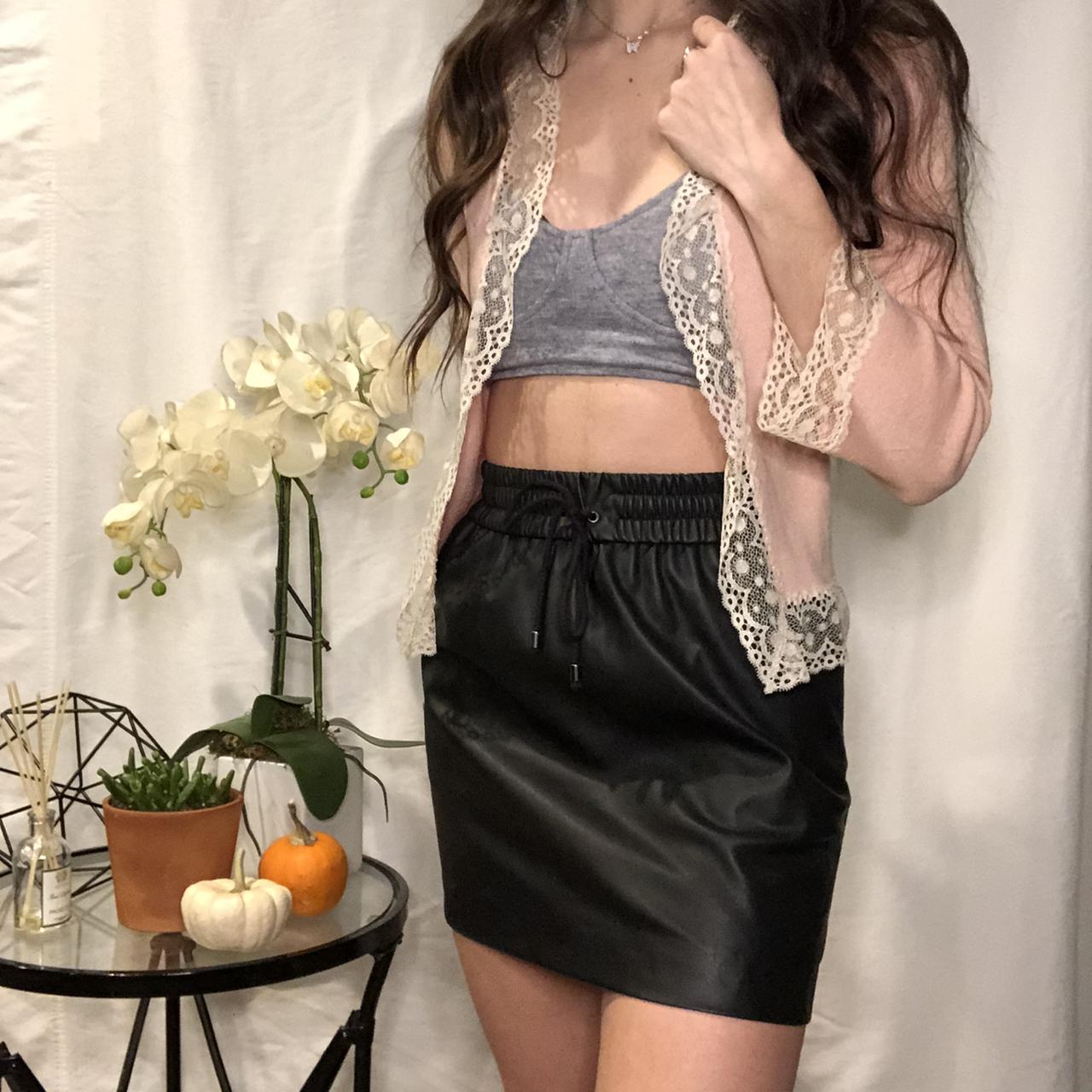 Vintage Terry Bagley Pastel Pink Cardigan w/ Lace... - Depop