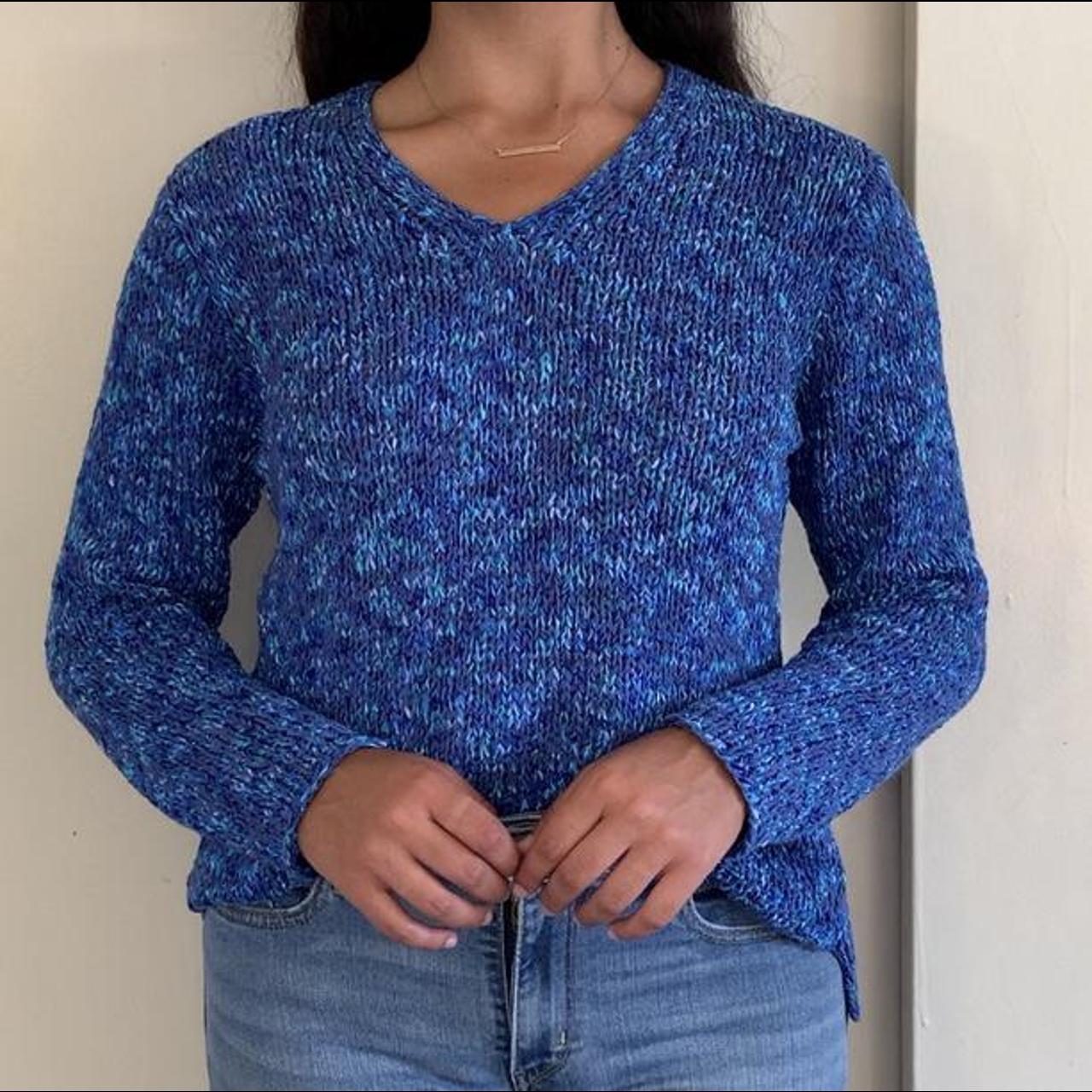 50 Shades of Blue, Knitted Sweater • fits a... - Depop