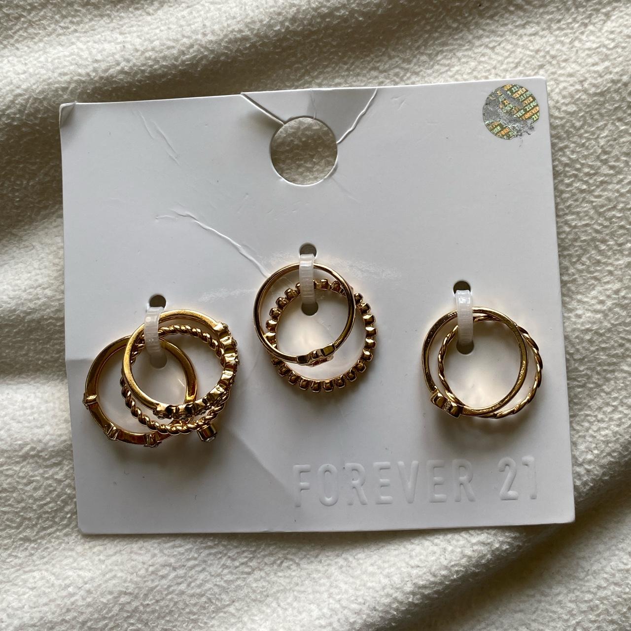 new forever 21 gold ring set feel free to message... - Depop