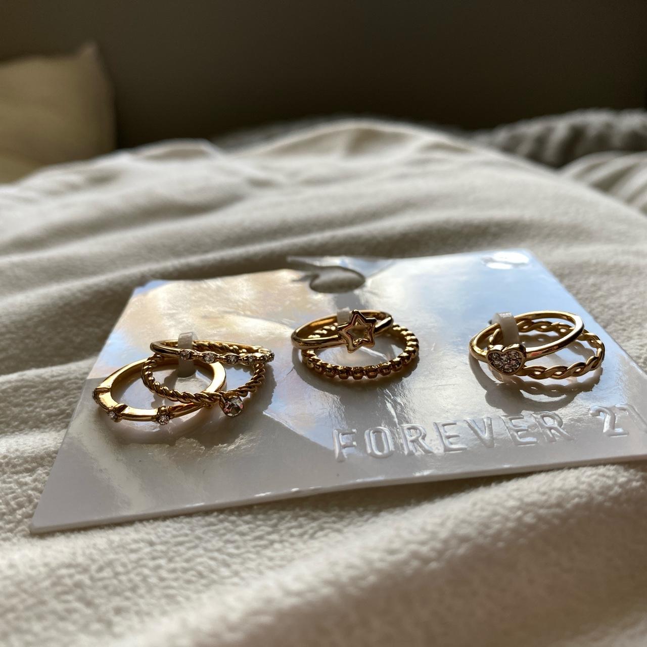 new forever 21 gold ring set feel free to message... - Depop