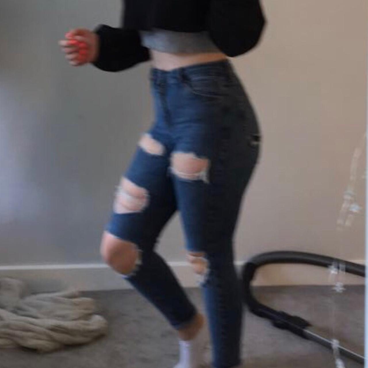 blue topshop super ripped Jamie jeans perfect... - Depop