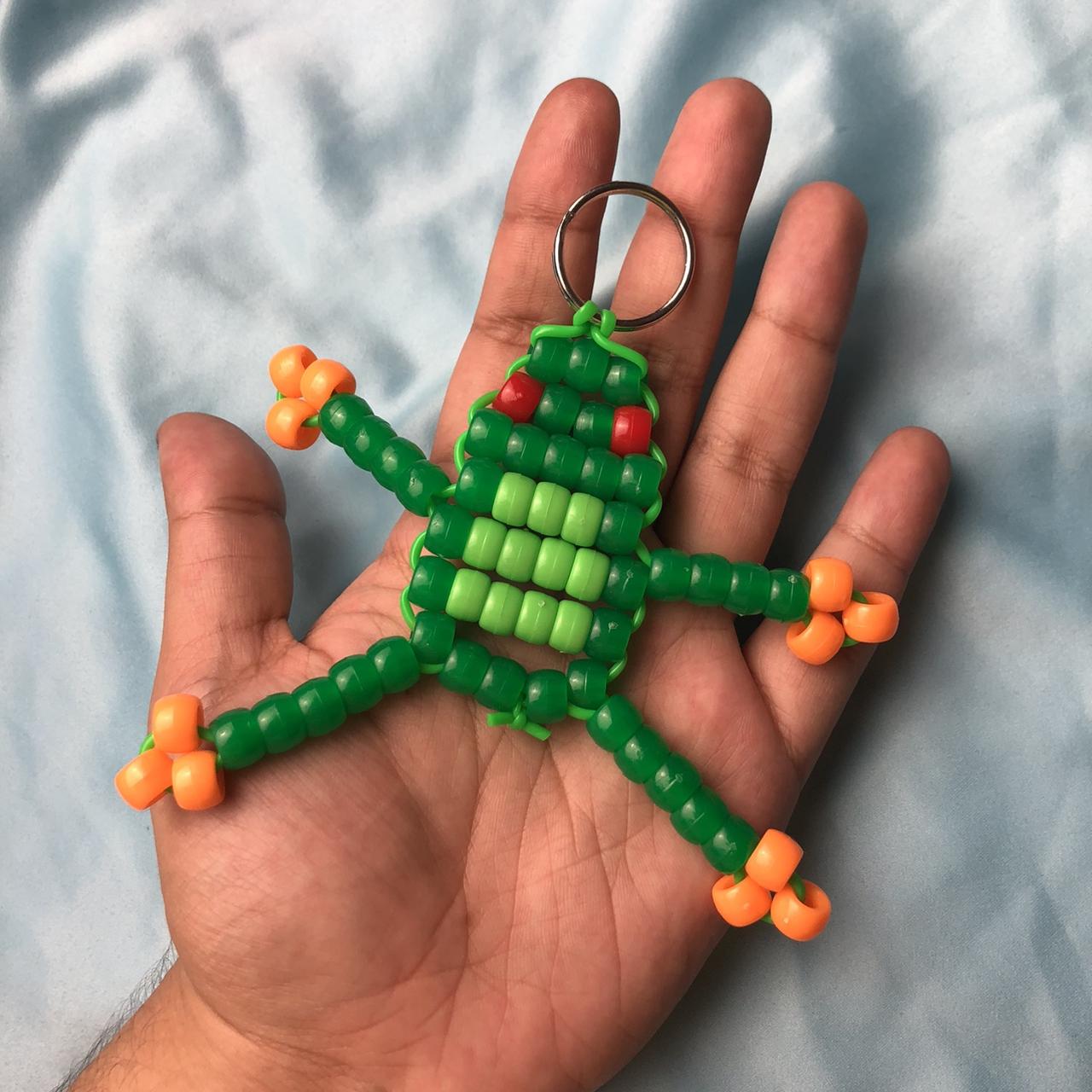 Green frog kandi bead keychain 🐸 $4.50 shipping... - Depop