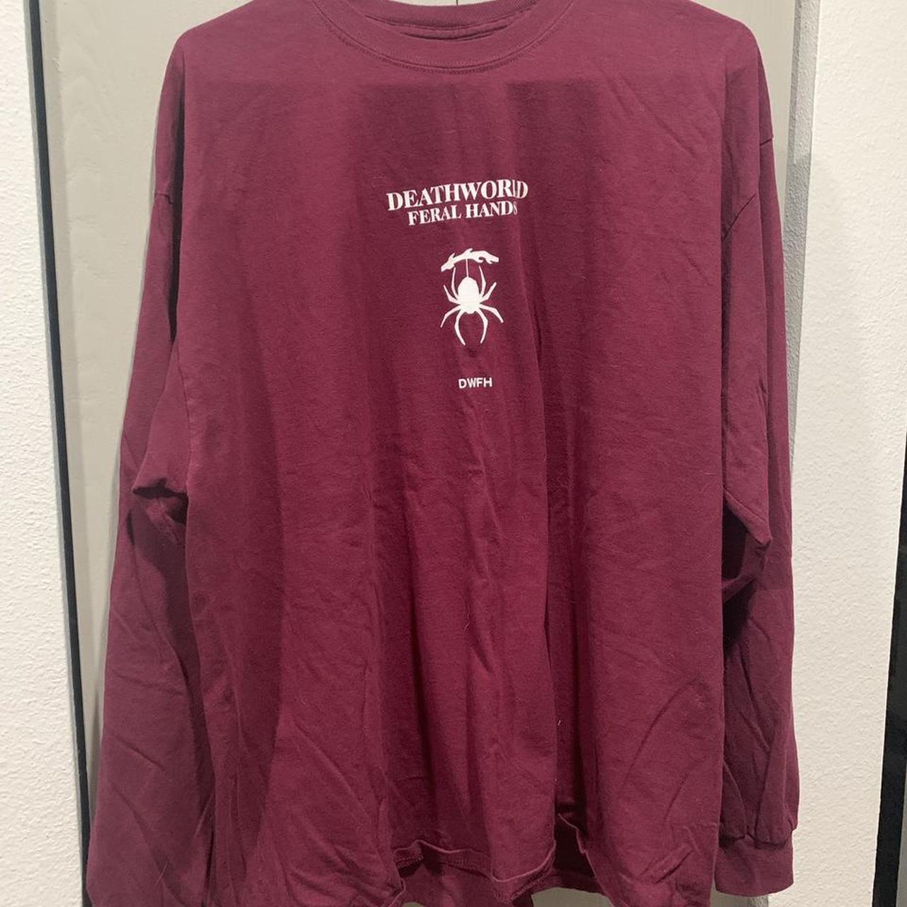 DEATHWORLD long sleeve t shirt Maroon size XL Earl... - Depop