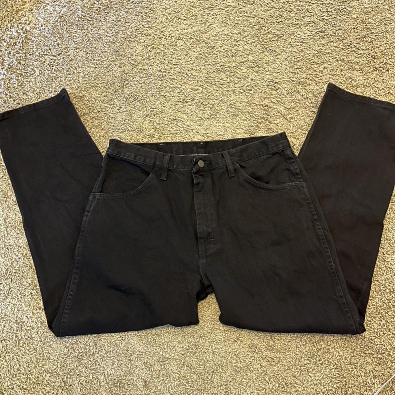 BLACK RUSTLER JEANS BRAND NEW SLIGHTLY BAGGY FIT 36x30 - Depop