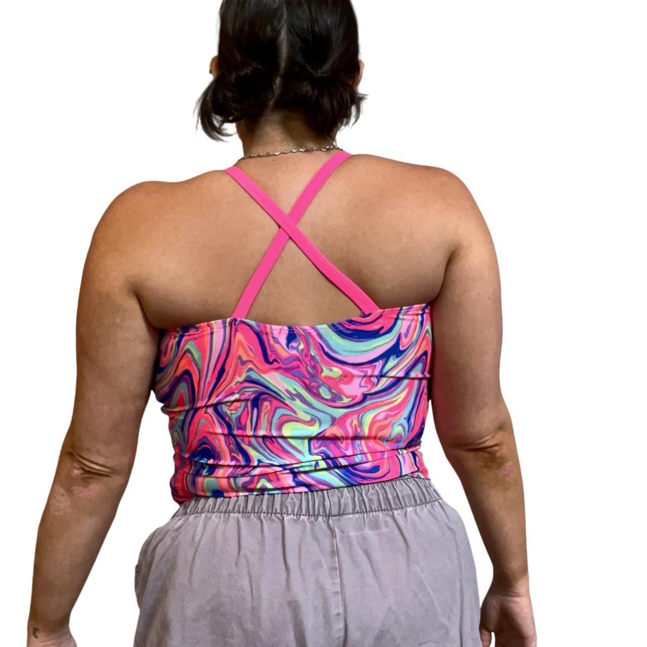 trippy Y2K tankini top / workout top. Super cute... - Depop