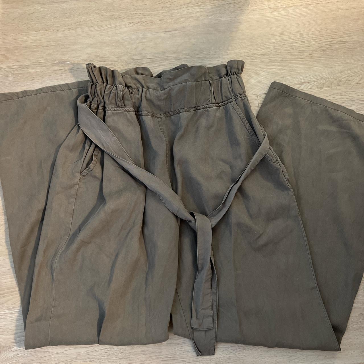 Green flowy pants Cute for like summer and fall... - Depop