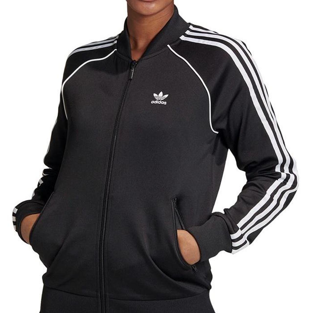 Adidas Women's Black and White Jacket | Depop