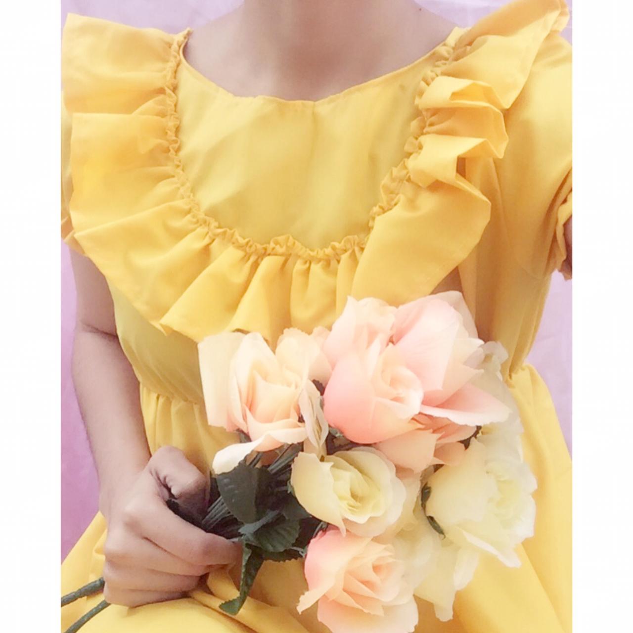 Handmade Yellow ruffles babydoll dress. Can be made... - Depop