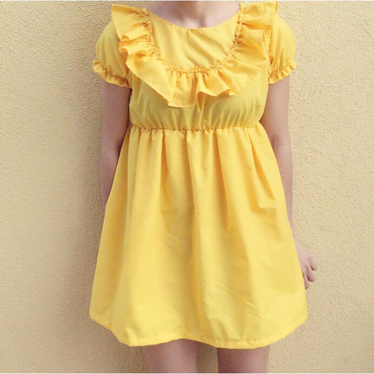Handmade Yellow ruffles babydoll dress. Can be made... - Depop