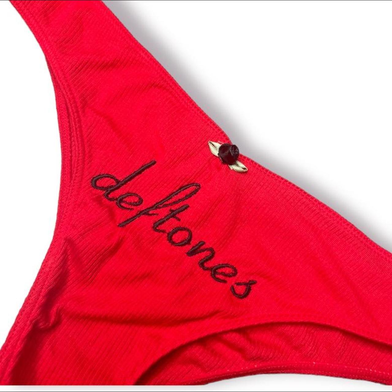 Deftones embroidered on a new never worn red... - Depop