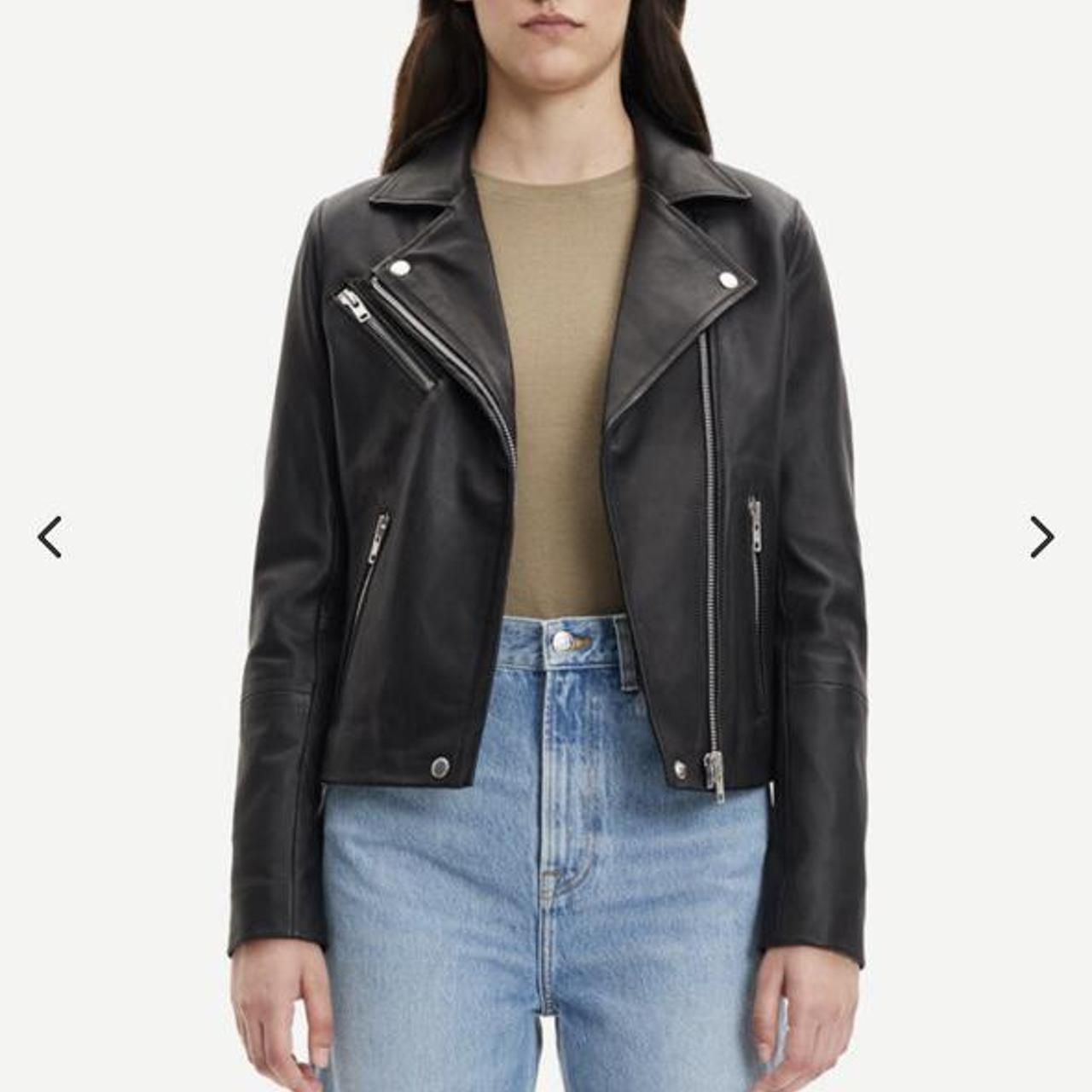 SAMSOE SAMSOE leather jacket - worn once, in perfect... - Depop