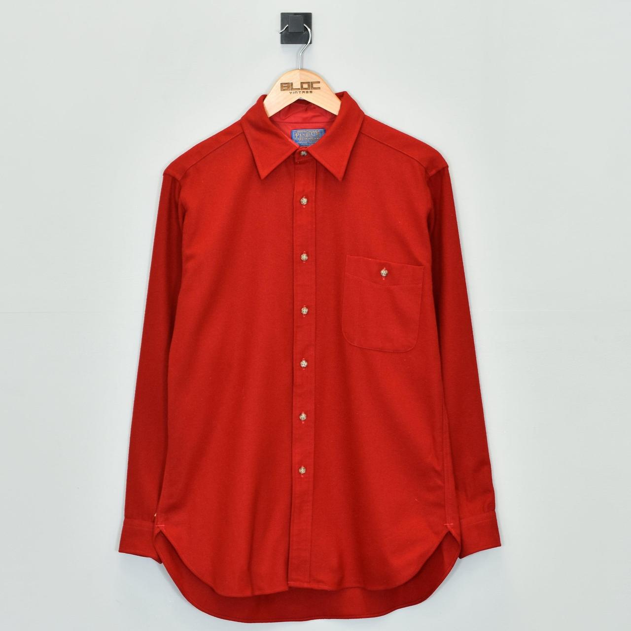Red Pendleton shirt with one... - Depop