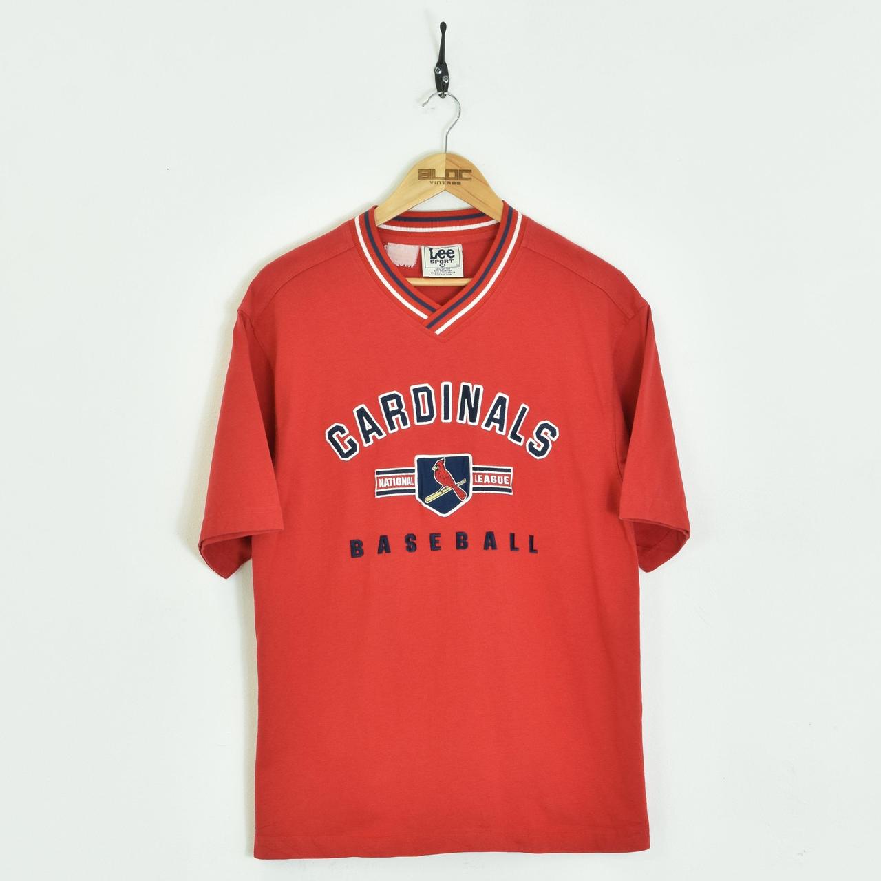 Red Lee Cardinals t-shirt with embroidered... - Depop