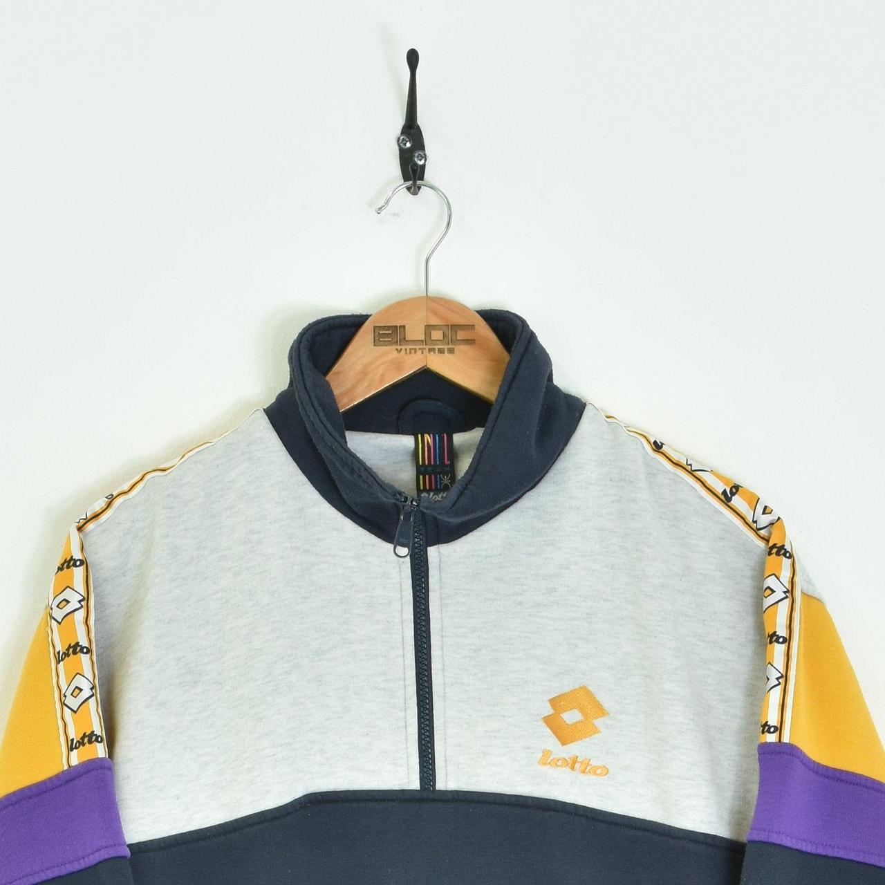 Blue Lotto sweatshirt with embroidered logo and two... - Depop