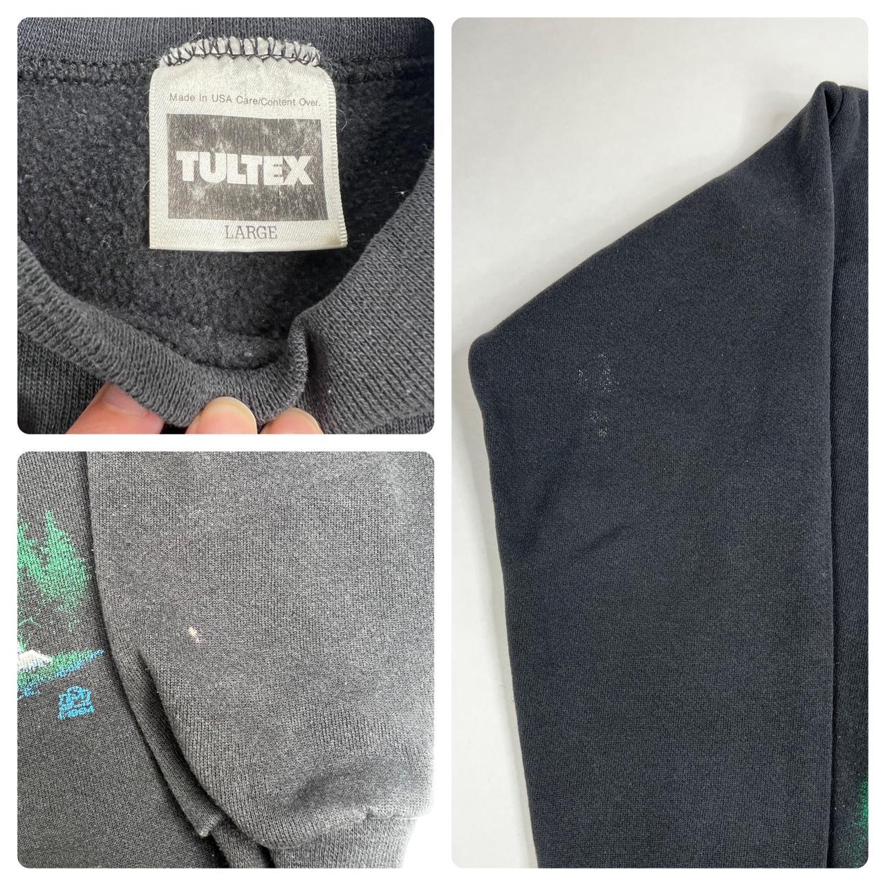 90s Vintage Wolf Graphic Crew Neck Sweatshirt, Black... - Depop