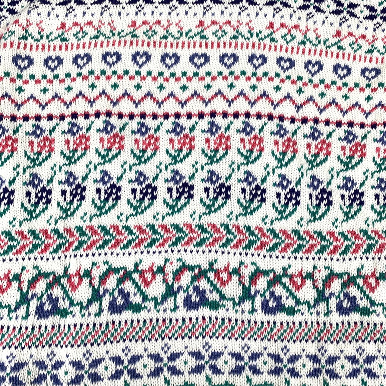 90s Vintage Colorful Nordic Style Patterned Sweater,... - Depop