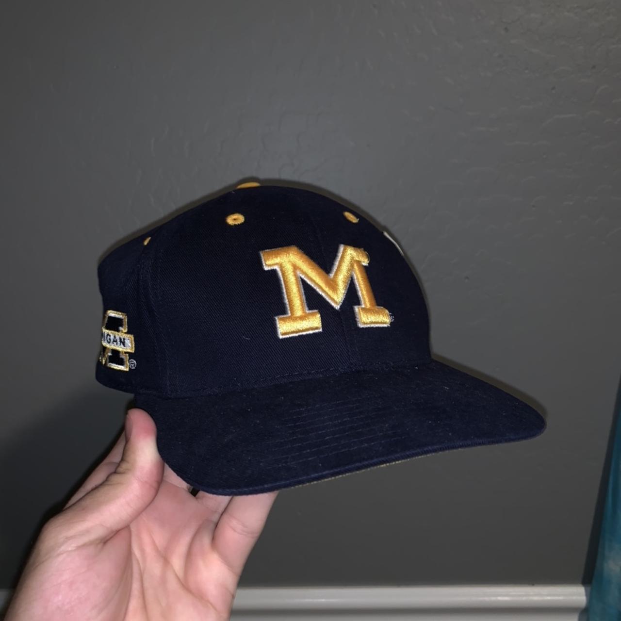 vintage university of michigan cap condition... - Depop