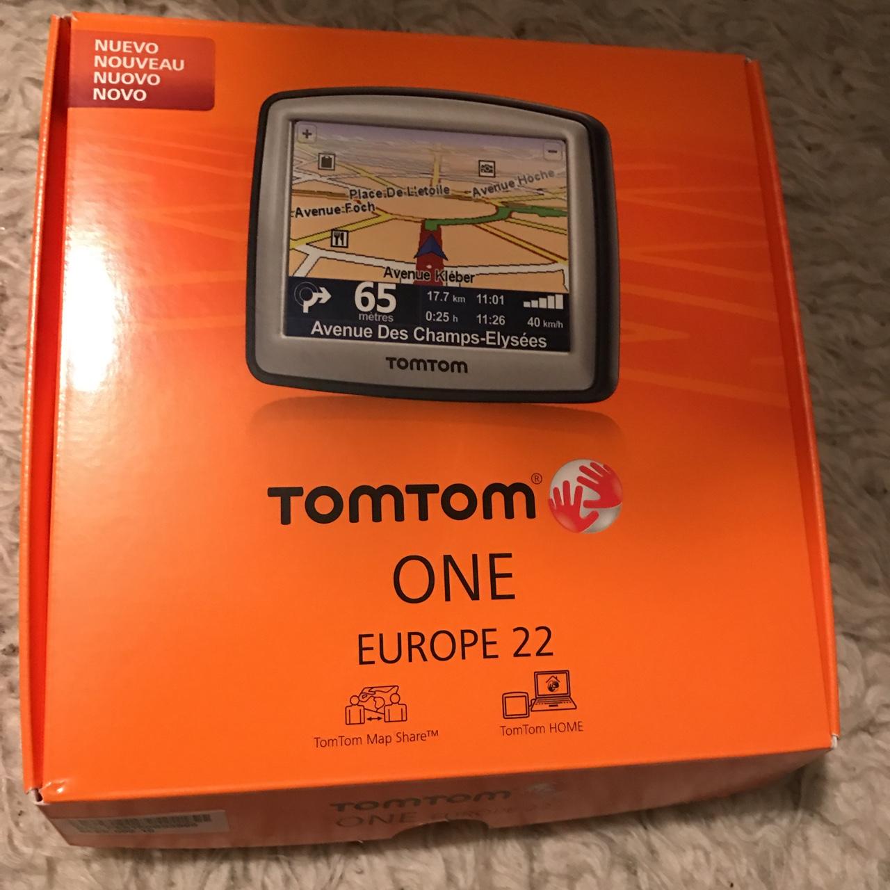 Tomtom One Europe 22, completo di scatola arancio... - Depop