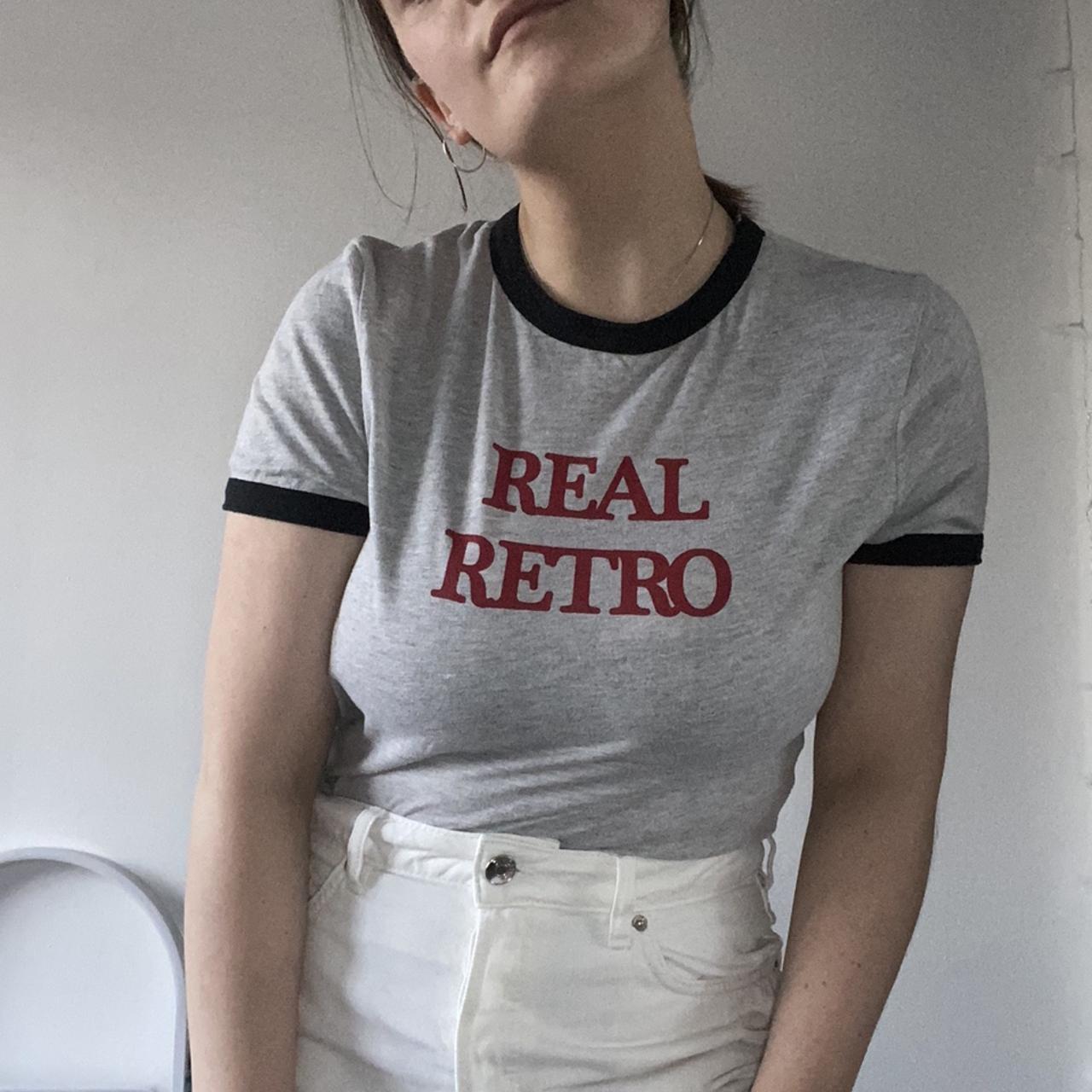 Vintage style ‘REAL RETRO’ ringer tee from Zara!... - Depop