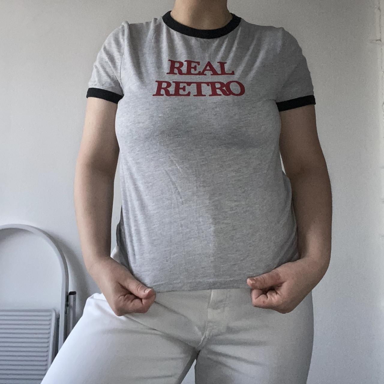 Vintage style ‘REAL RETRO’ ringer tee from Zara!... - Depop