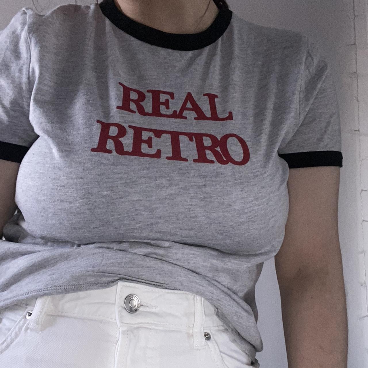 Vintage style ‘REAL RETRO’ ringer tee from Zara!... - Depop